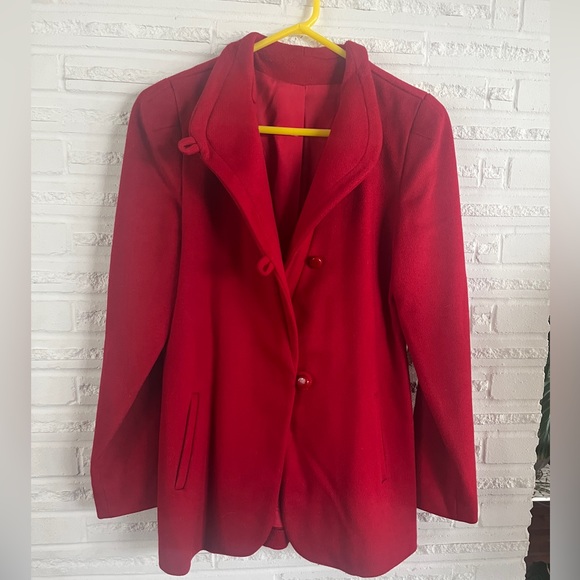 Casual Corner | Jackets & Coats | Vintage Casual Corner Red Wool Jacket ...
